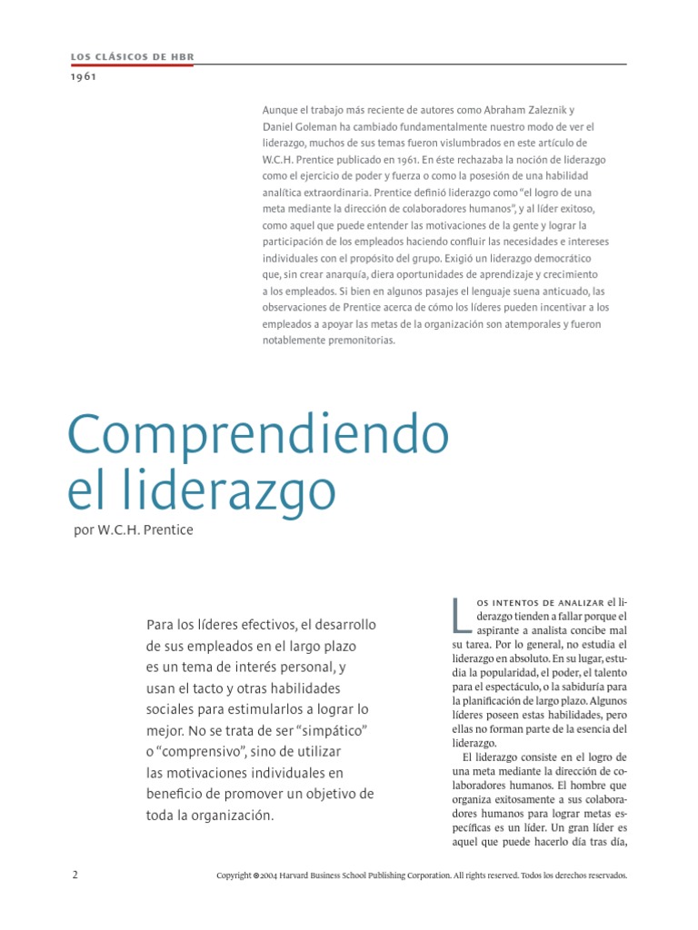 Comprendiendo El Liderazgo | PDF | Liderazgo | Motivacional