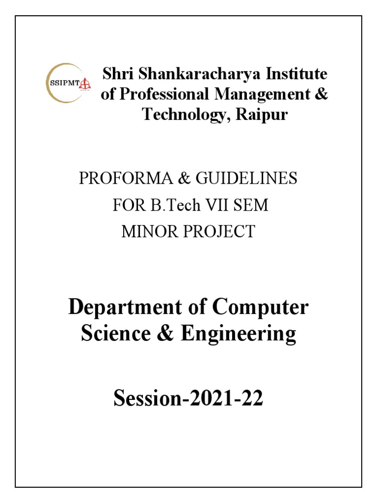 Cse - 7th - Sem - Proposal and Synopsis For Mior Project 2021-22 | PDF ...