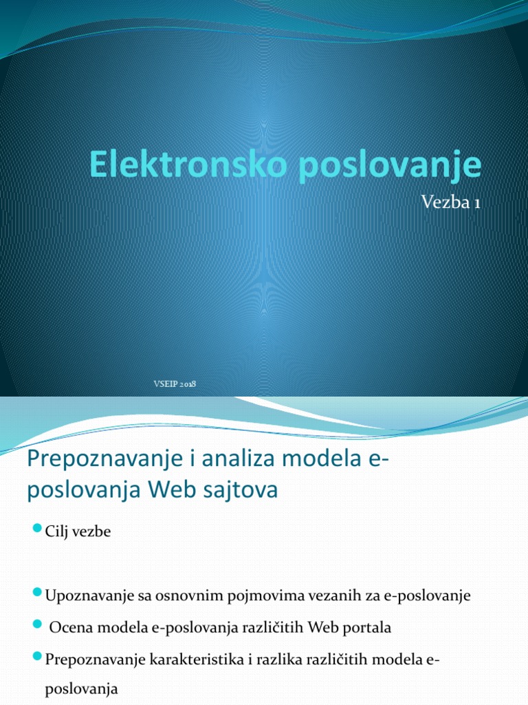 Elektronsko Poslovanje: Vezba 1 | PDF