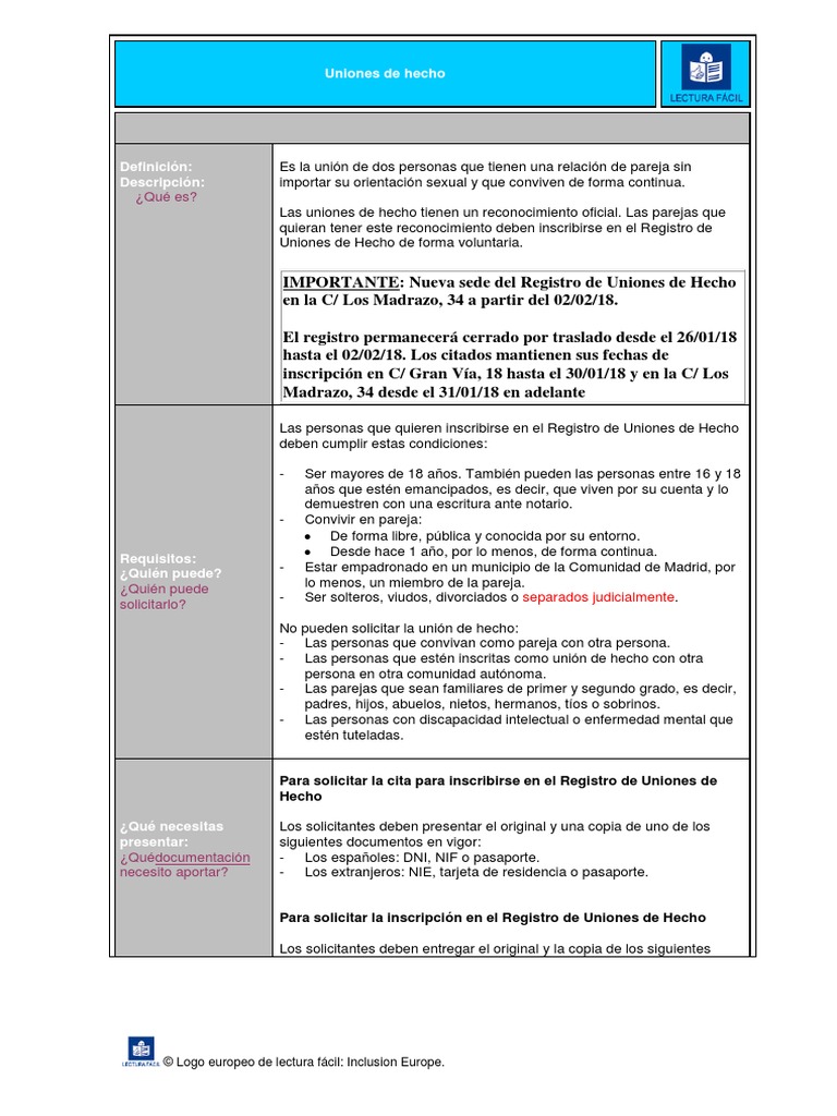 Pareja de Hecho Madrid | PDF | Derecho