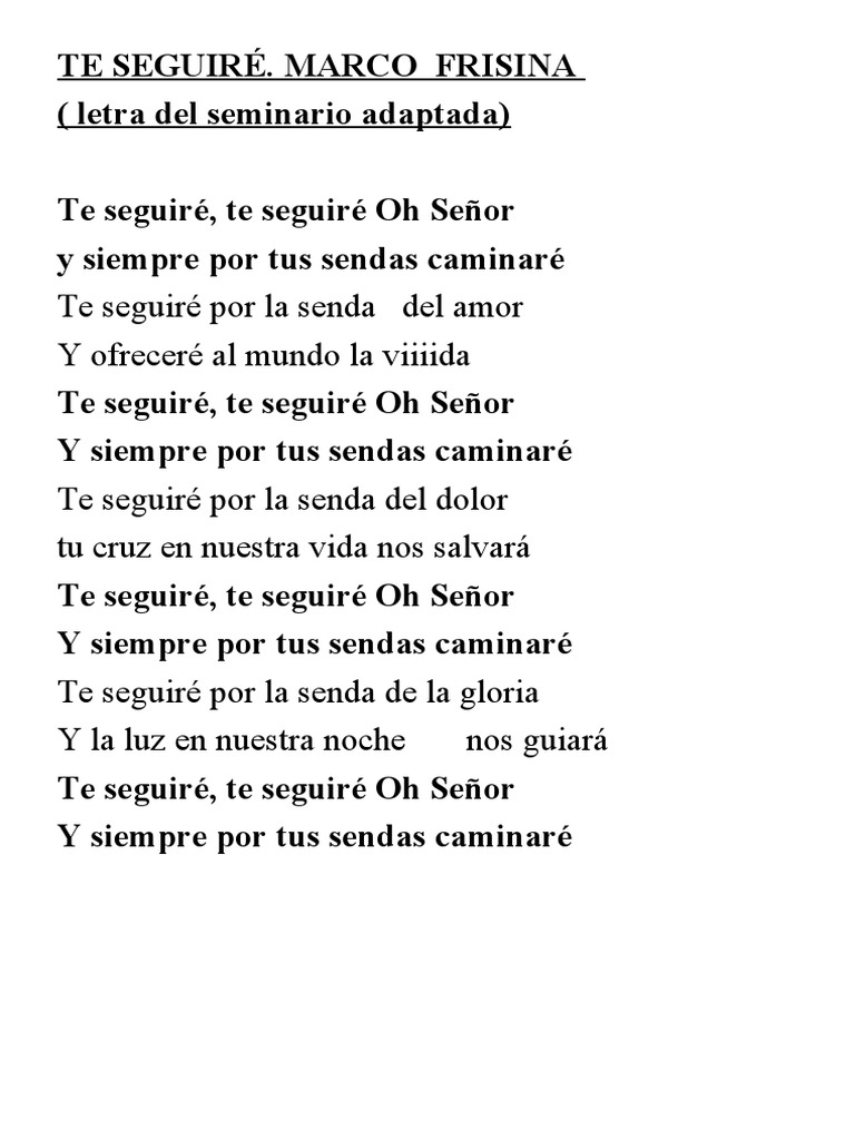 Te Seguiré Frisina Versión Final | PDF