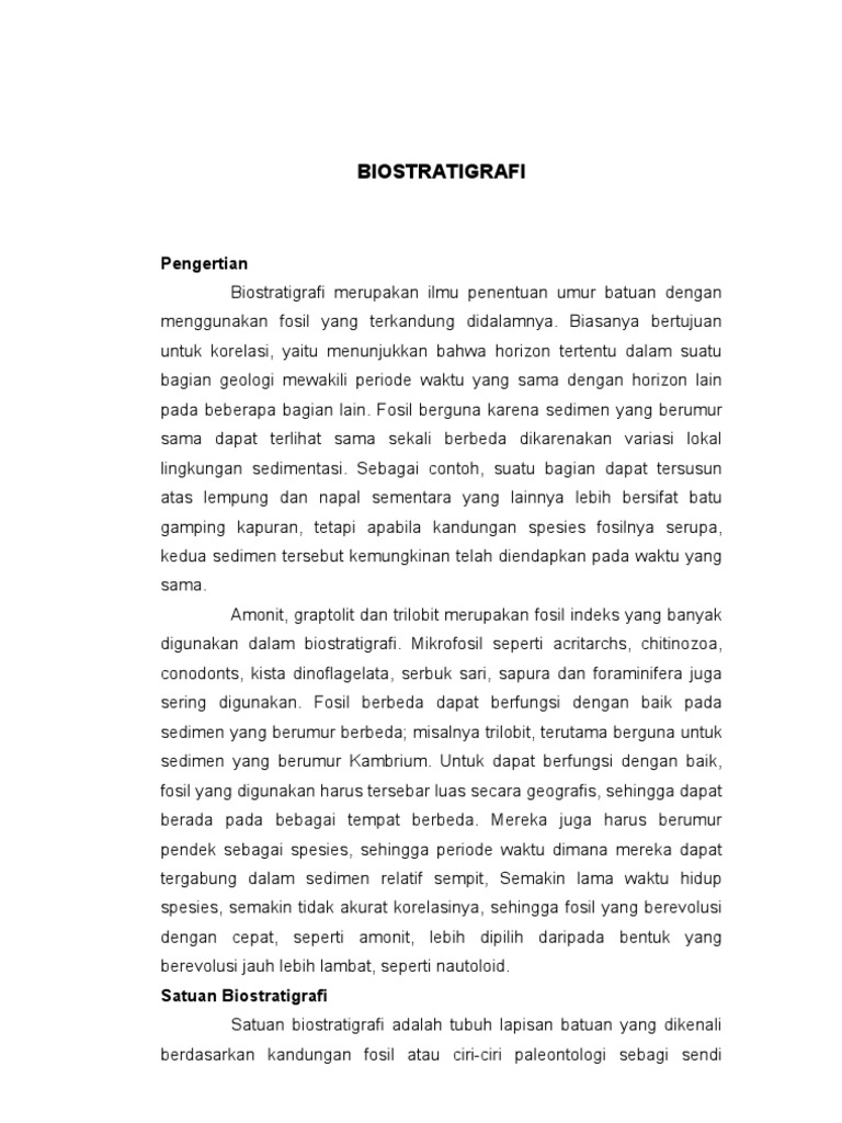 BIOSTRATIGRAFI | PDF
