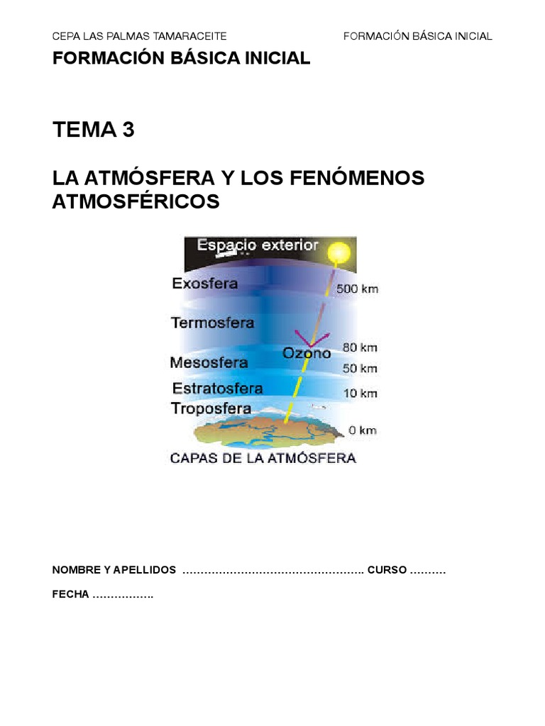 La Atmósfera y Los Fenómenos Atmosféricos | PDF | Atmósfera | Atmósfera ...
