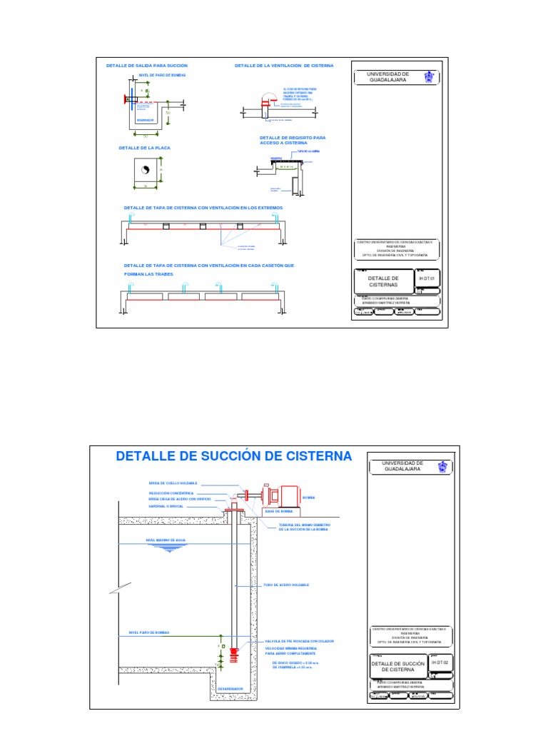 Planos Cisterna | PDF | Ingeniería mecánica | Plomería