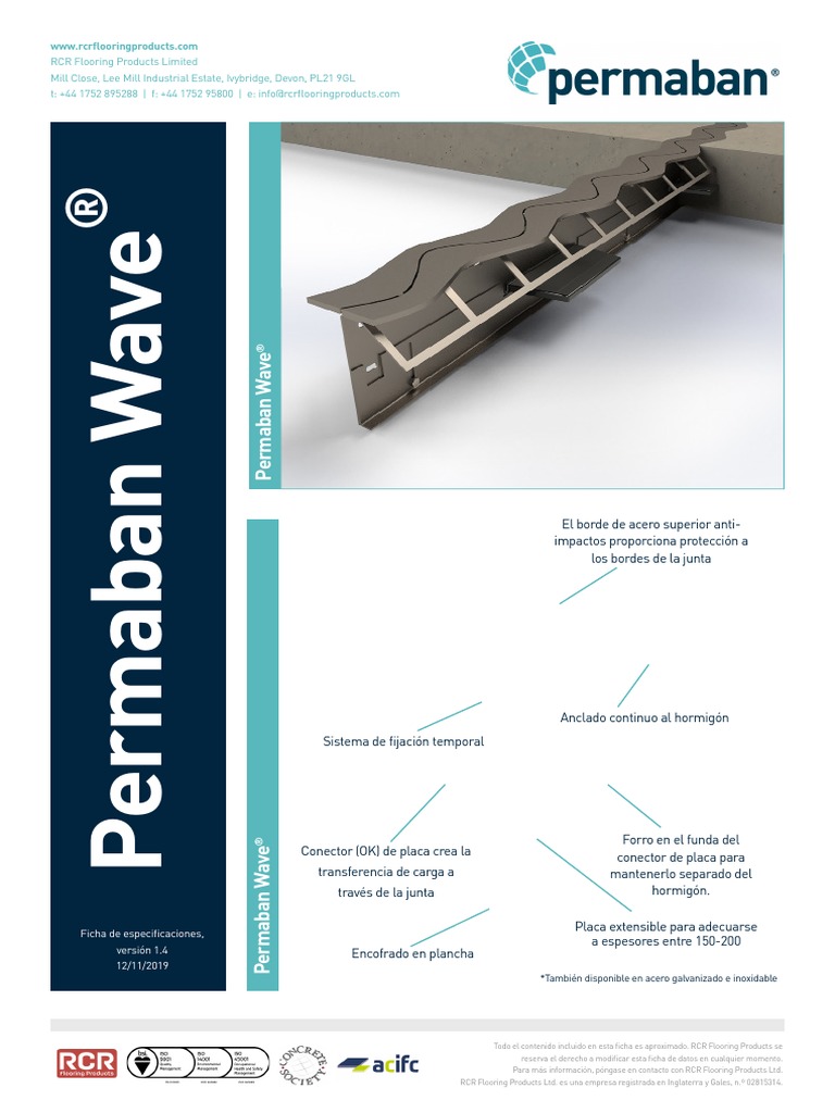 Ficha Técnica - Permaban Wave Spec Sheet V1.4 Spanish | PDF | Hormigón ...