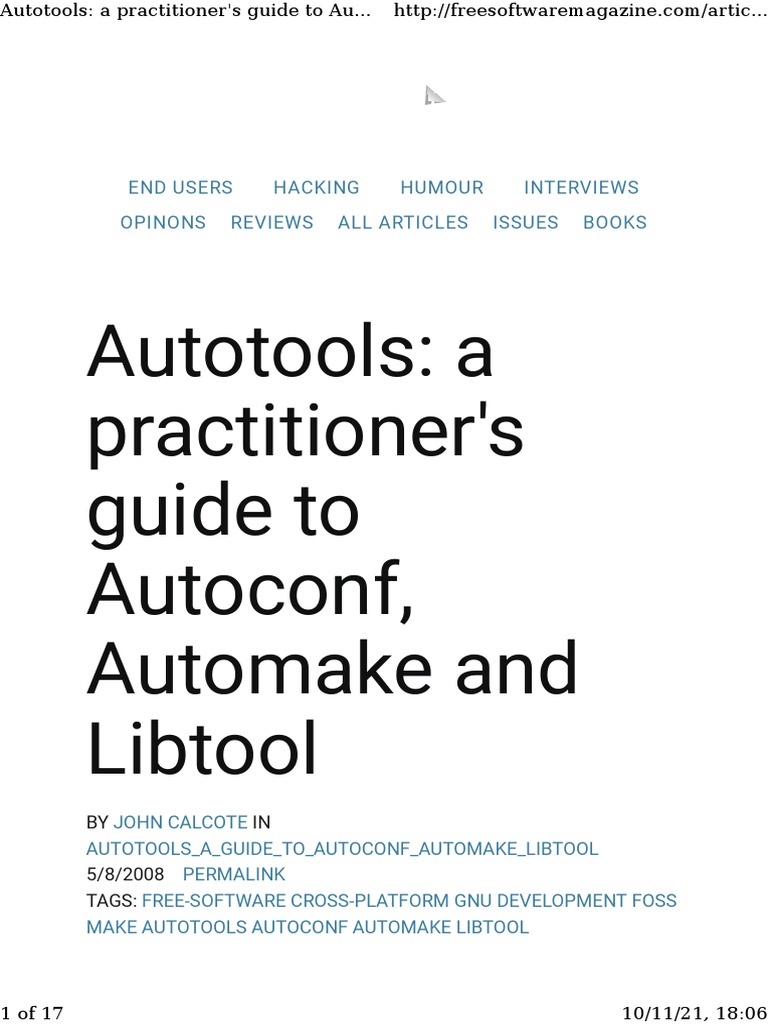 Autotools A Practitioner's Guide To Autoconf, Automake and Libtool | PDF | C++ | Source Code