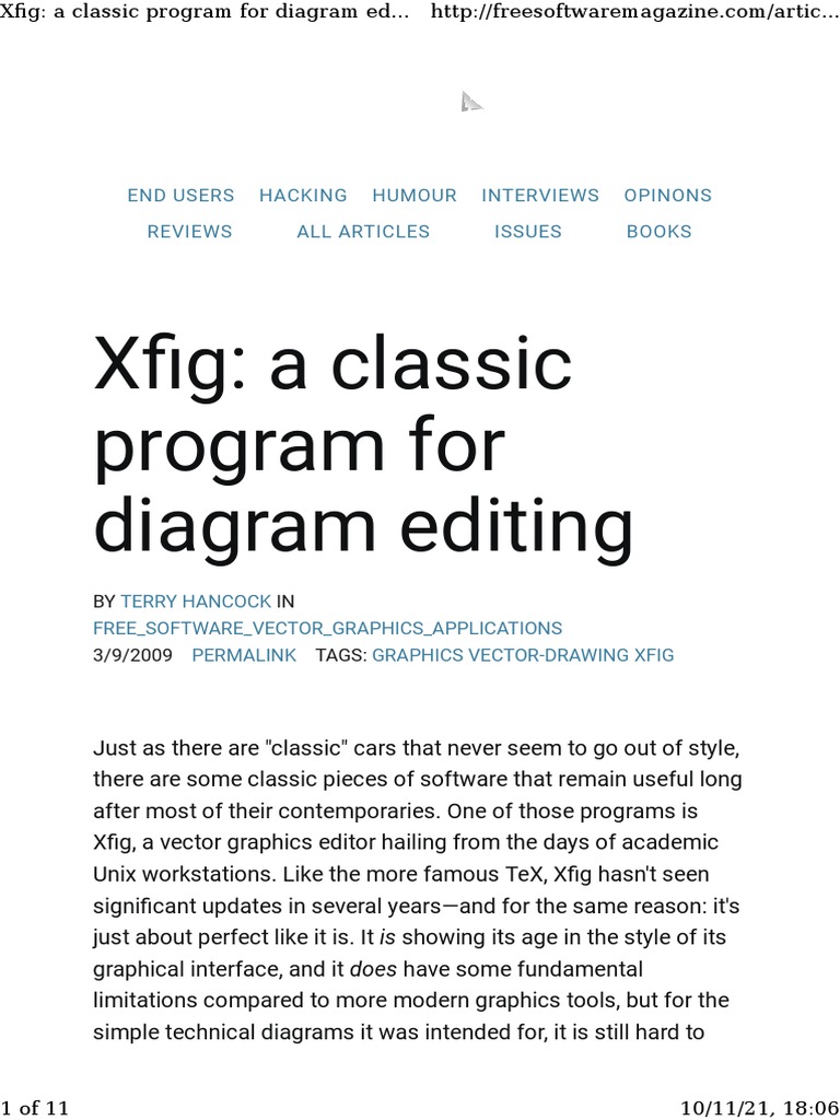 Xfig A Classic Program For Diagram Editing | PDF | Graphics | Computing