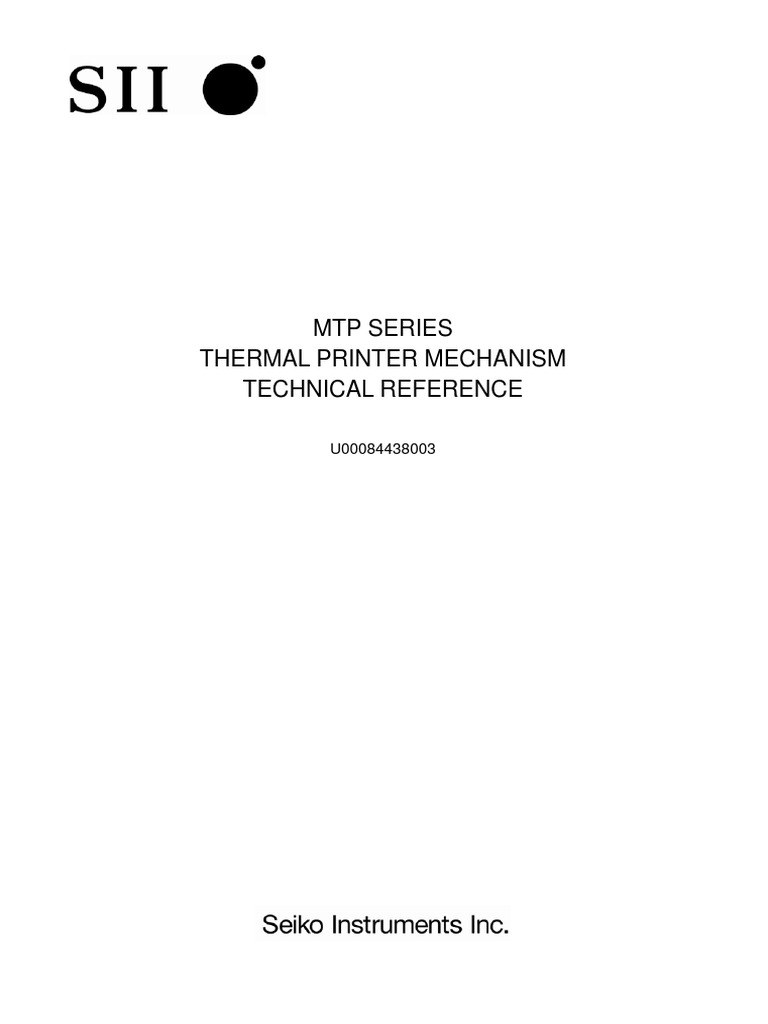 MTP Series Thermal Printer Mechanism Technical Reference | PDF | Printer (Computing) | Electric ...