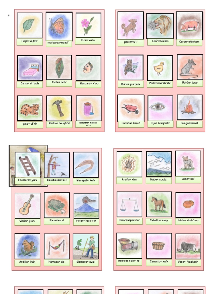 Vocabulario Ixil: 100 Palabras y Significados | PDF