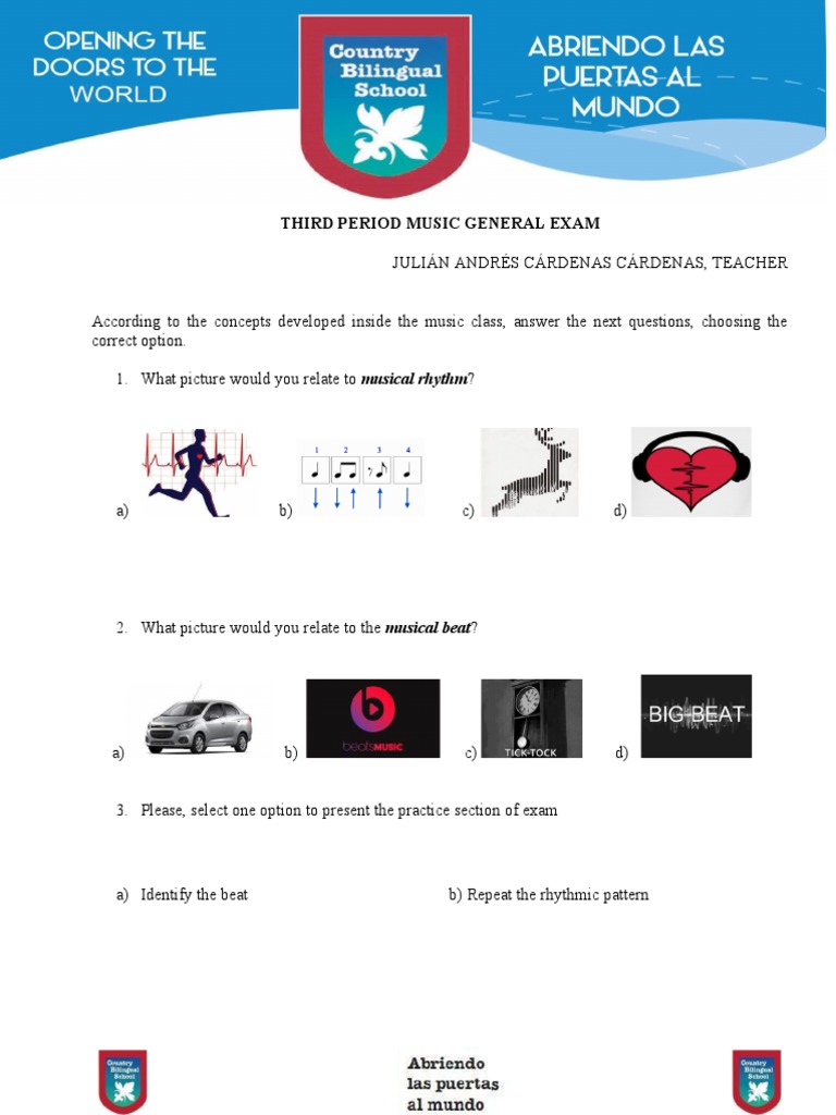 Third Period Music General Exam | PDF | Teaching Methods & Materials