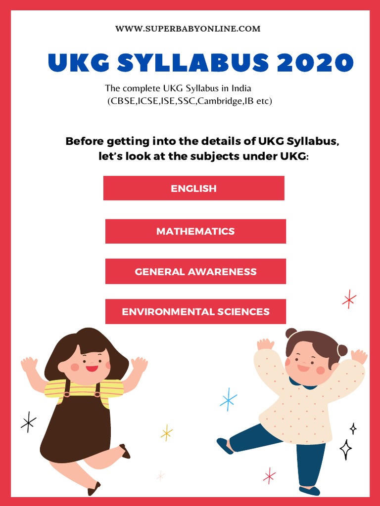Ukg Syllabus 2020: Before Getting Into The Details of UKG Syllabus, Let ...