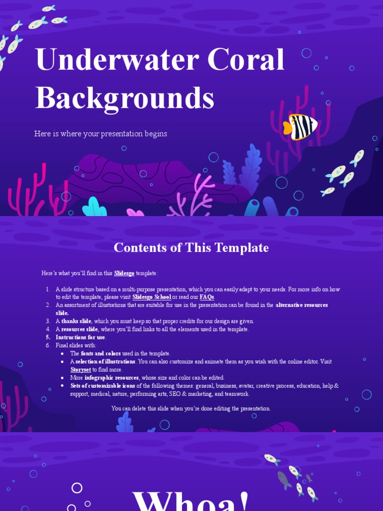 Underwater Coral Presentation Template | PDF | Planets | Saturn