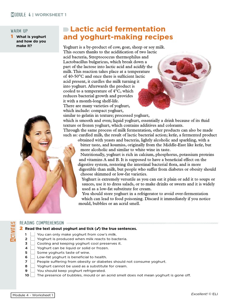 Lactic Acid Fermentation and Yoghurt-Making Recipes: Warm Up | Download ...