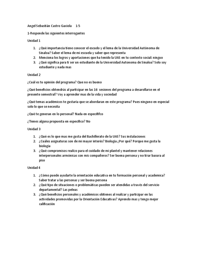Angel Castro Gaxiola 1-5 Orientacion | PDF | Aprendizaje | Las emociones