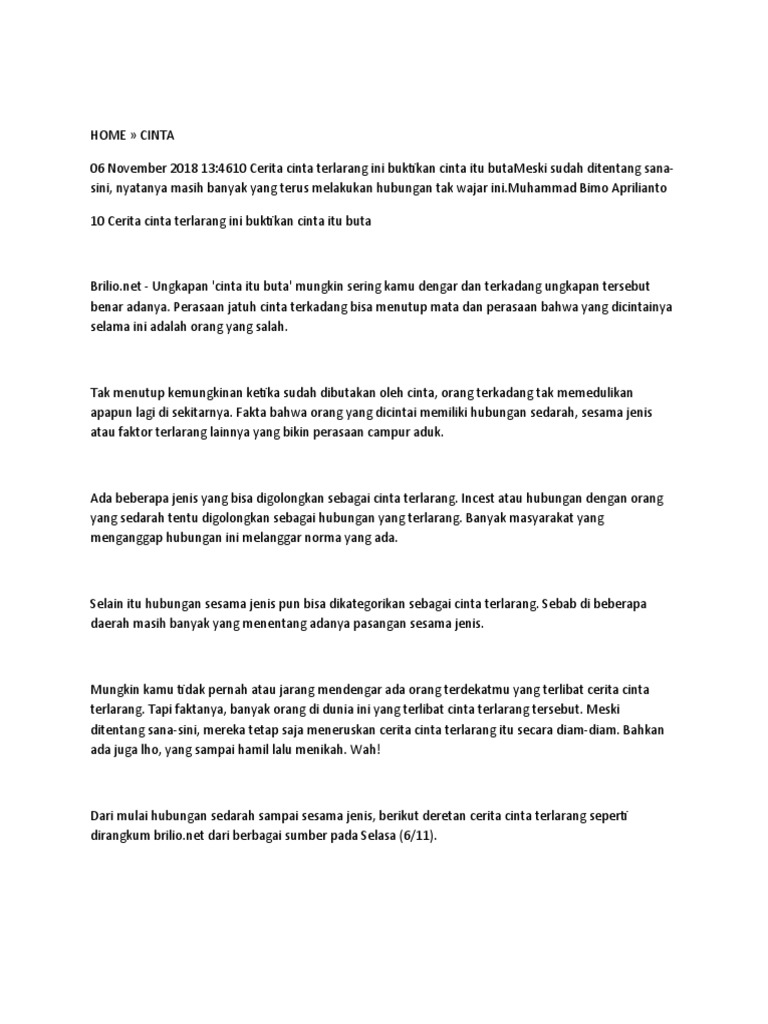 Cerita Cinta Terlarang