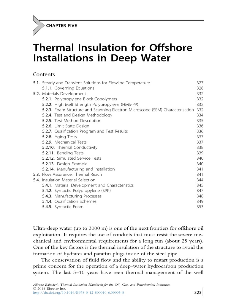 Thermal Insulation For Offshore Installations in Deep Water | PDF ...