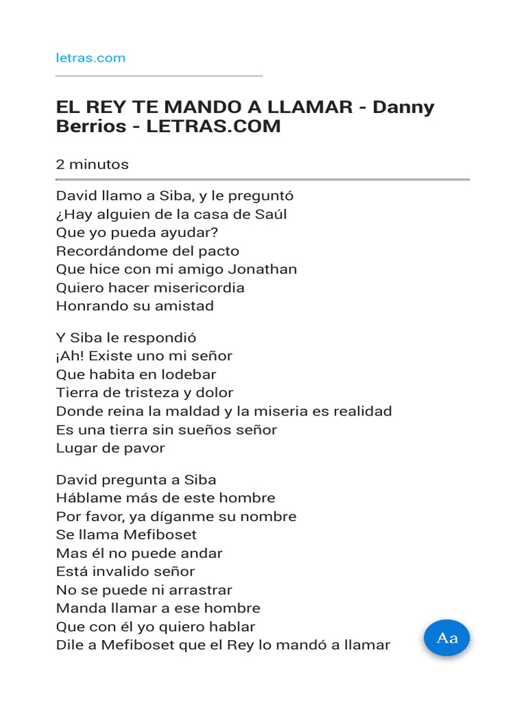 EL REY TE MANDO A LLAMAR - Danny Berrios | PDF