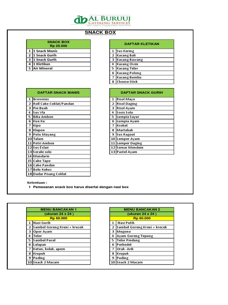 Snack & Nasi Box | PDF | Memasak, Makanan, & Anggur