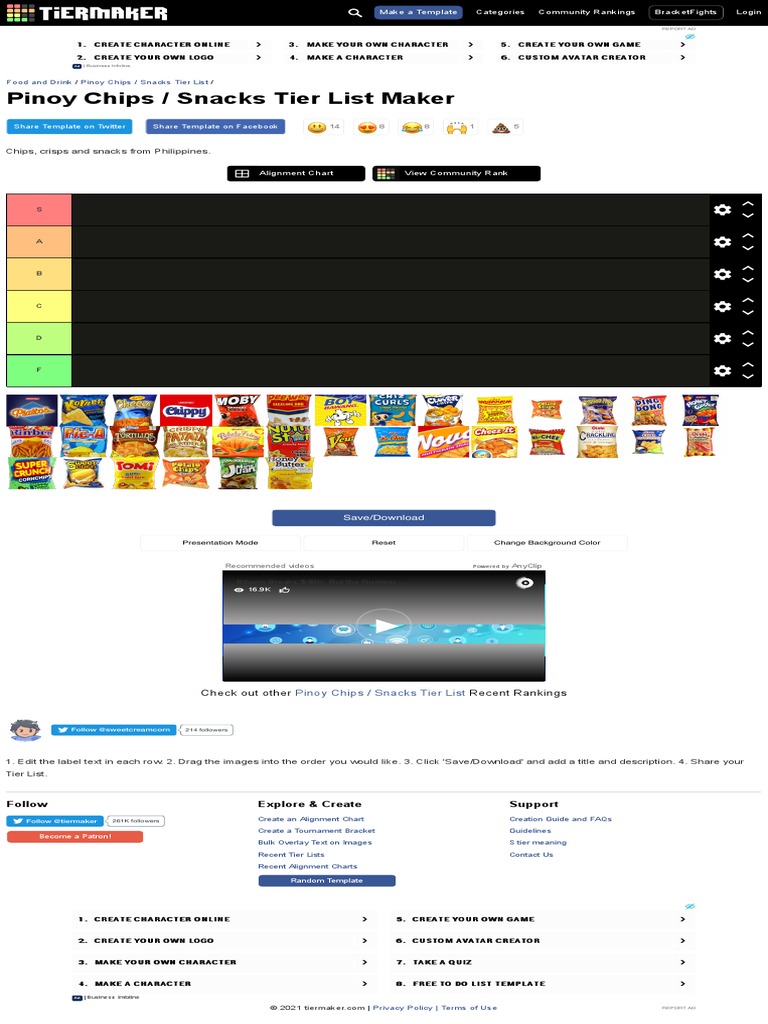 Create A Pinoy Chips Snacks Tier List - TierMaker | PDF | Cyberspace ...