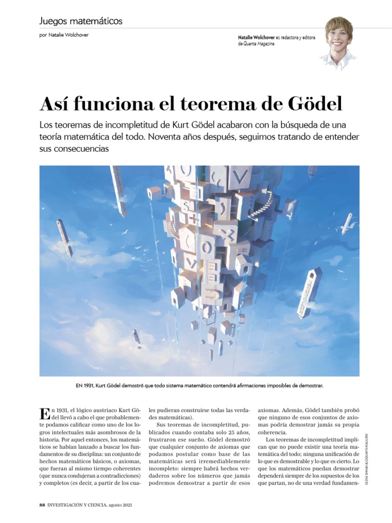 INVEST CIENCIA-Asi Funciona El Teorema de Godel | PDF | Axioma | Prueba ...