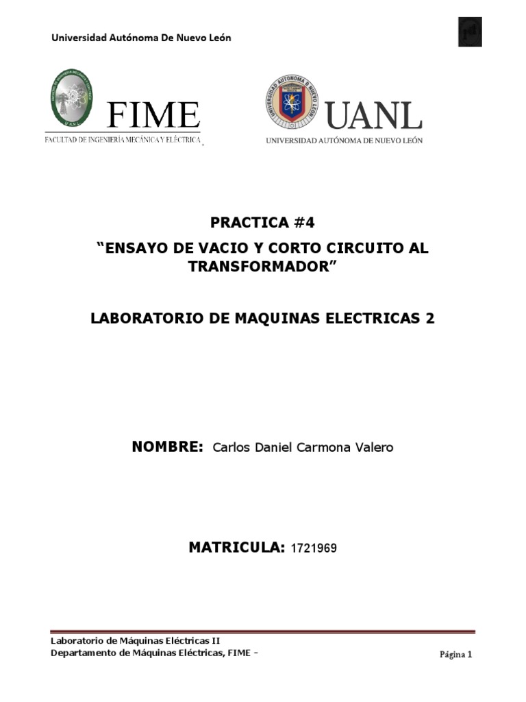 Practica 4 Maq 2 Pdf Transformador Inductor