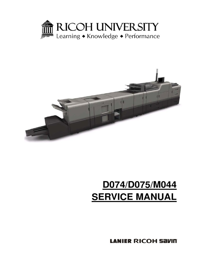 D074 - D075 - M044 Service Manual 01 | PDF | Manufactured Goods