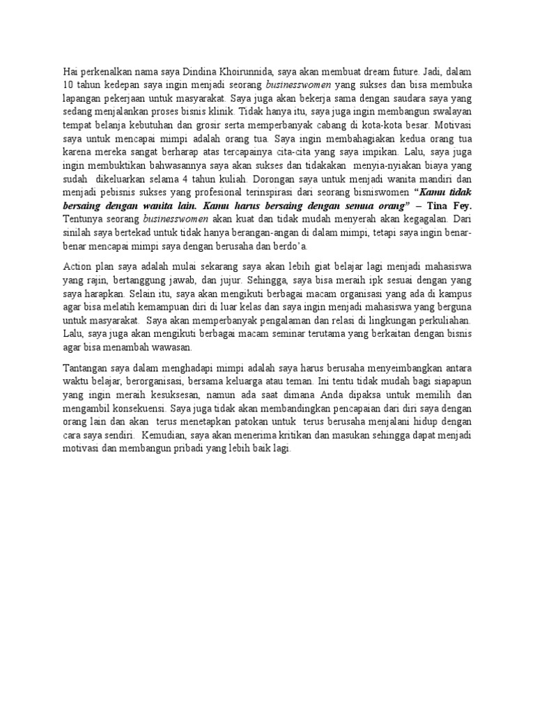 Future Plan | PDF | Karier & Perkembangan