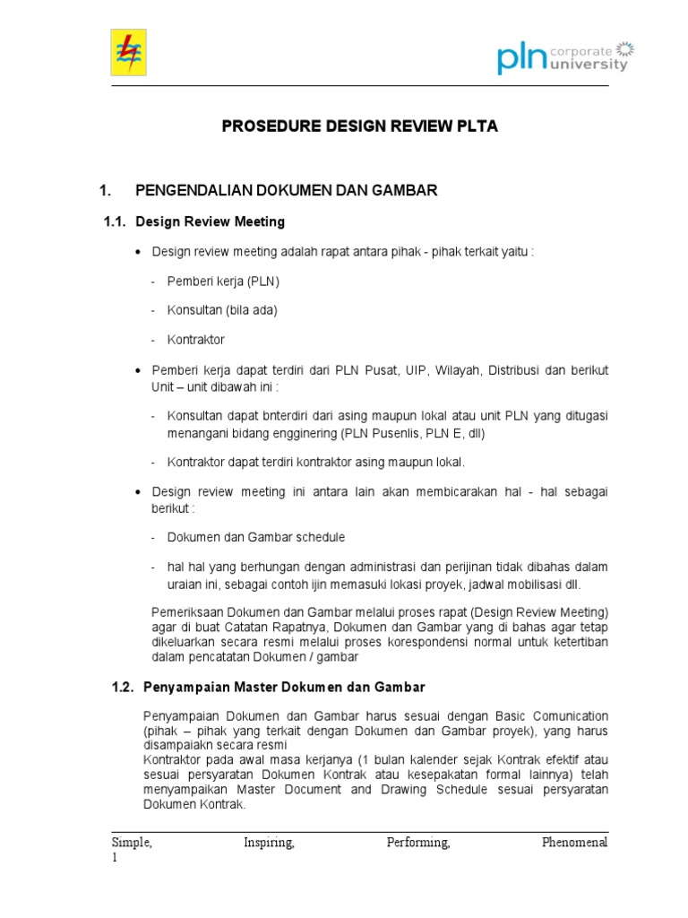 Prosedur Tinjauan Desain PLTA | PDF
