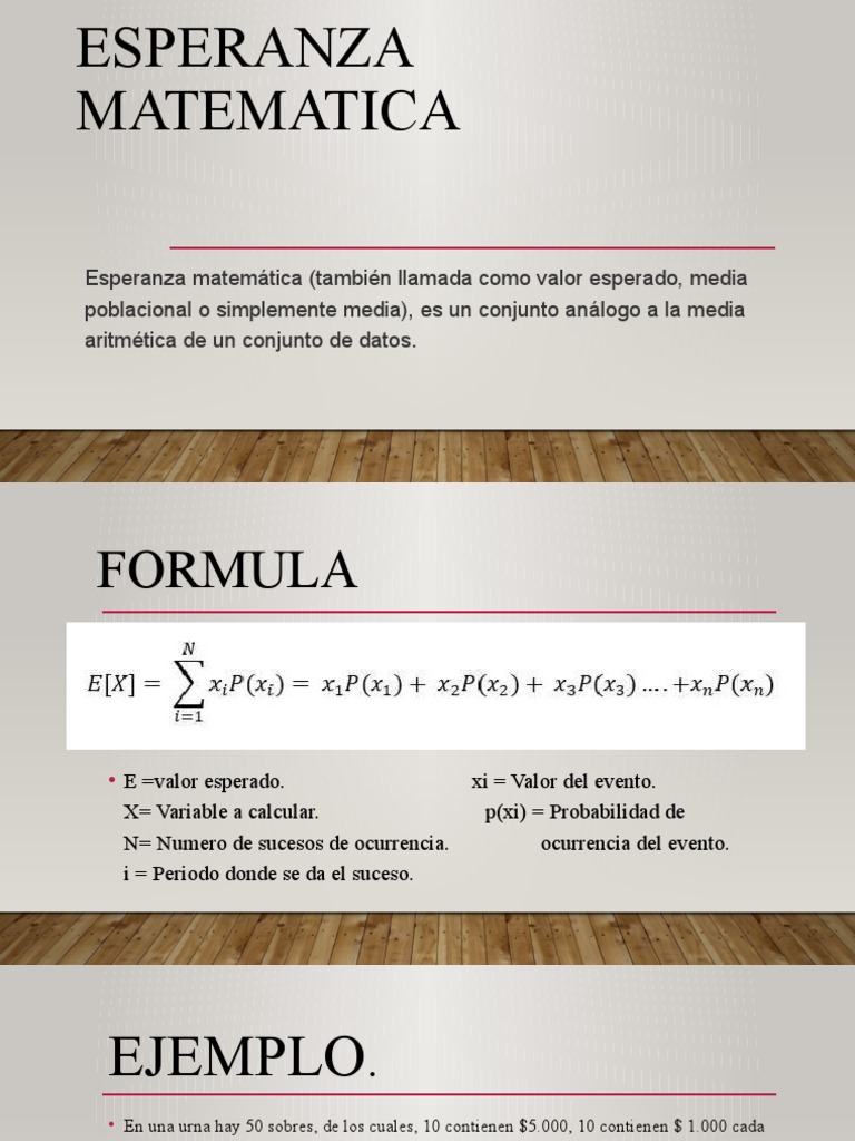 Esperanza Matematica | PDF