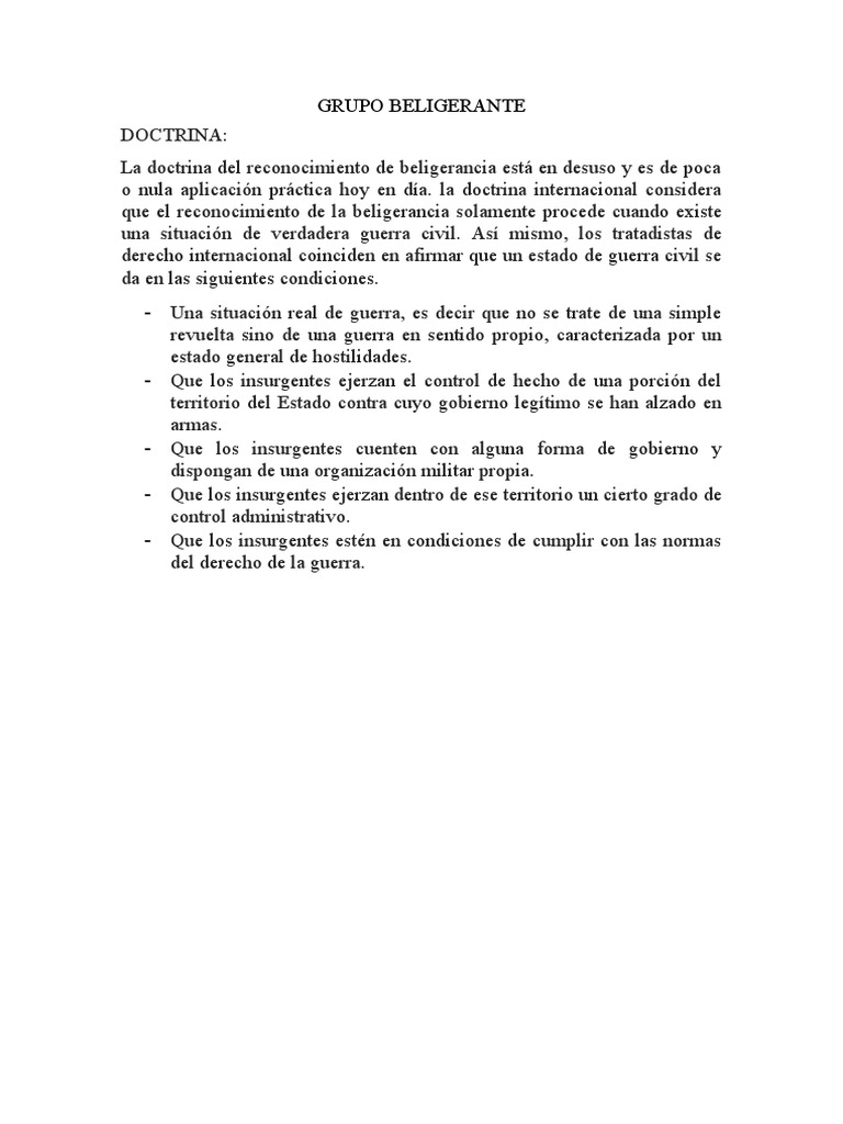 Grupo Beligerante-1 | PDF