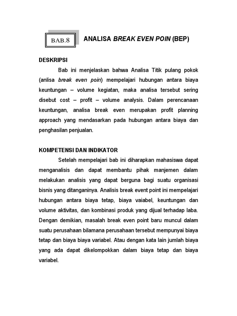 Materi Analisa Bep | PDF