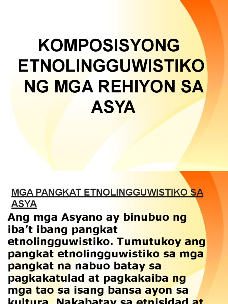 q1 Ap7 Aralin 4 Komposisyong Etnolingguwistong NG Mga Rehiyon Sa Asya | PDF
