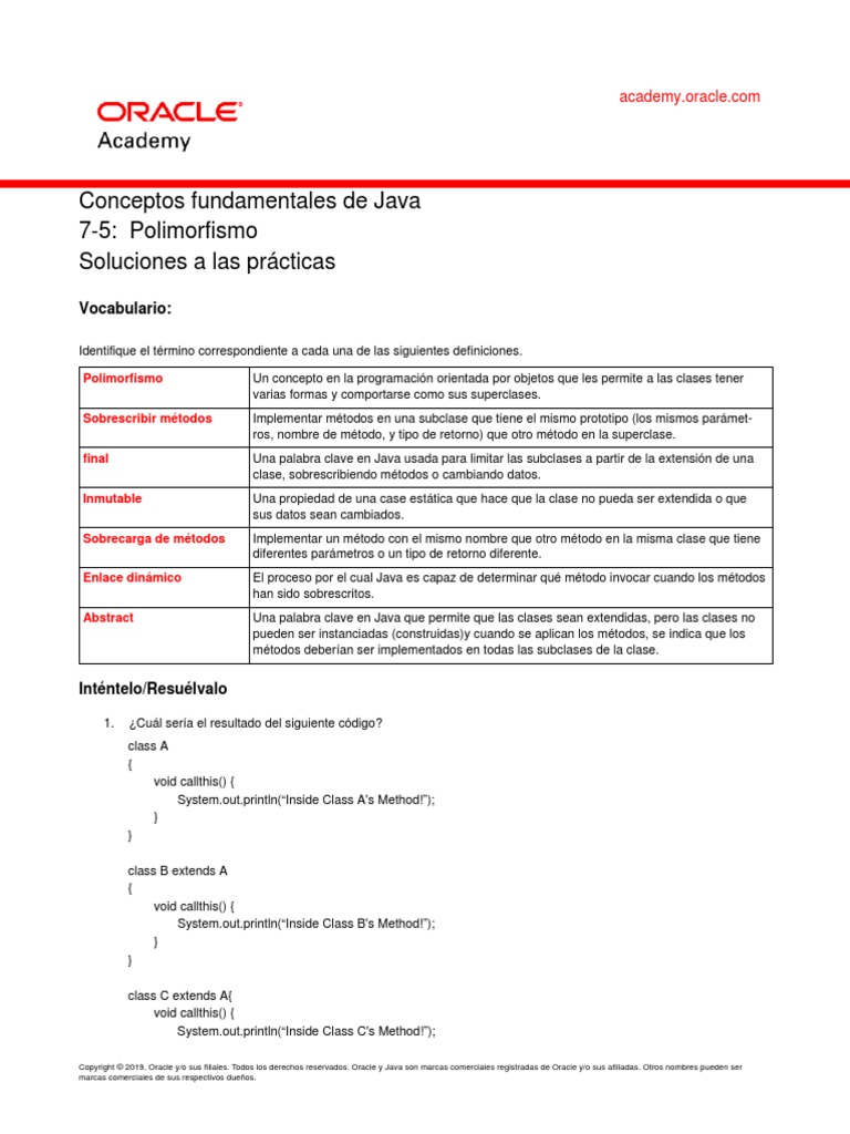 JF 7 5 Solution Esp | PDF | Java (lenguaje de programación) | Ingeniería de Sistemas
