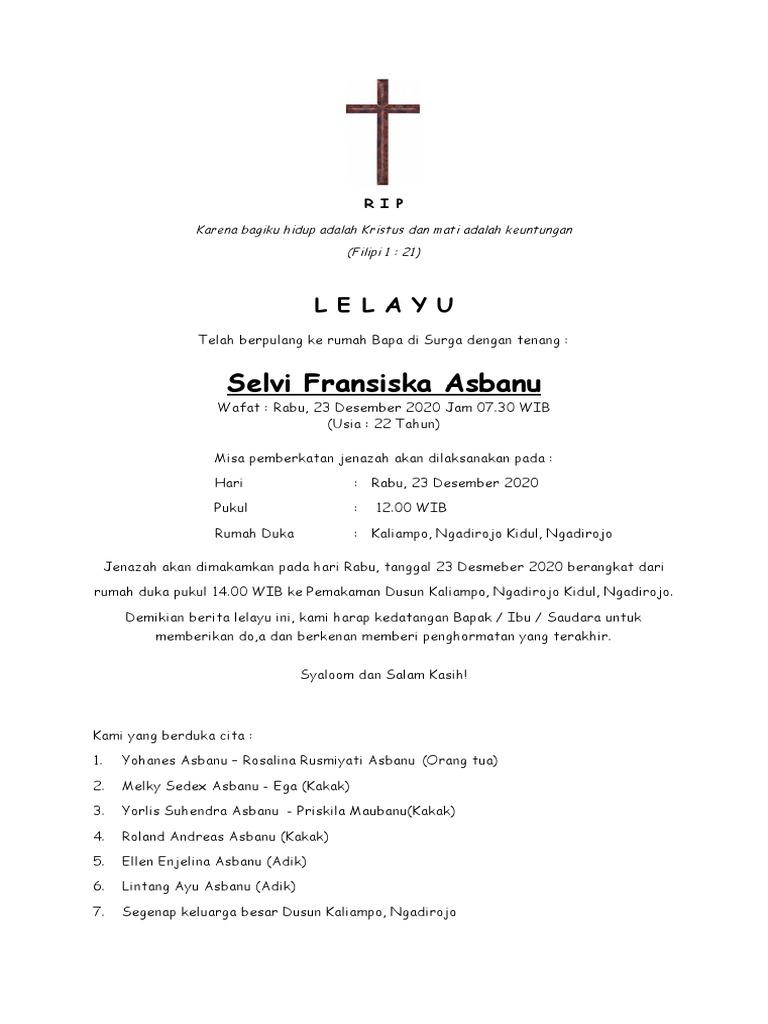 Lelayu Kristen Katolik | PDF