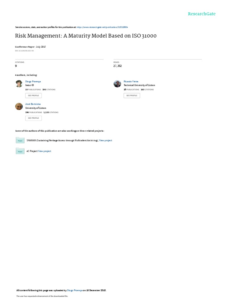 ISO 31000 Risk Maturity Model | PDF | Risk | Risk Management