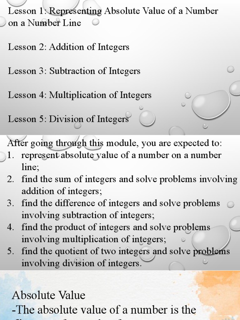 3.) Integers | PDF | Multiplication | Subtraction