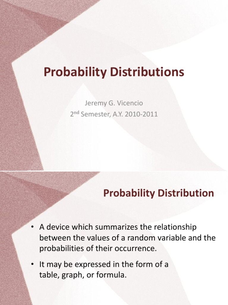 Lesson 5 - Probability Distributions | PDF | Standard Deviation ...