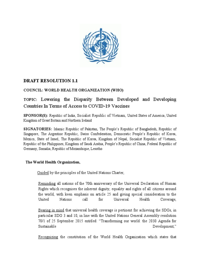 Final Draft Who Council | PDF | World Health Organization | Trips Agreement
