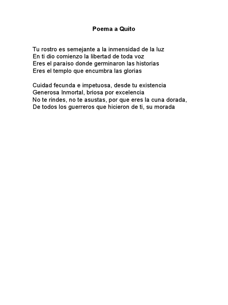Poema A Quito | PDF