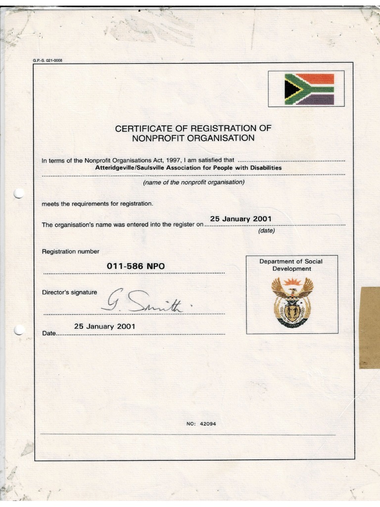 ASAPD NPO Certificate | PDF