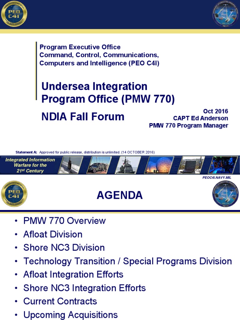 4.PMW 770 - NDIA Fall Forum 2016 Brief - OCT16 | PDF | Computer Network ...
