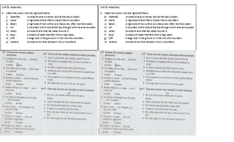 Unit 5c Vocabulary | PDF