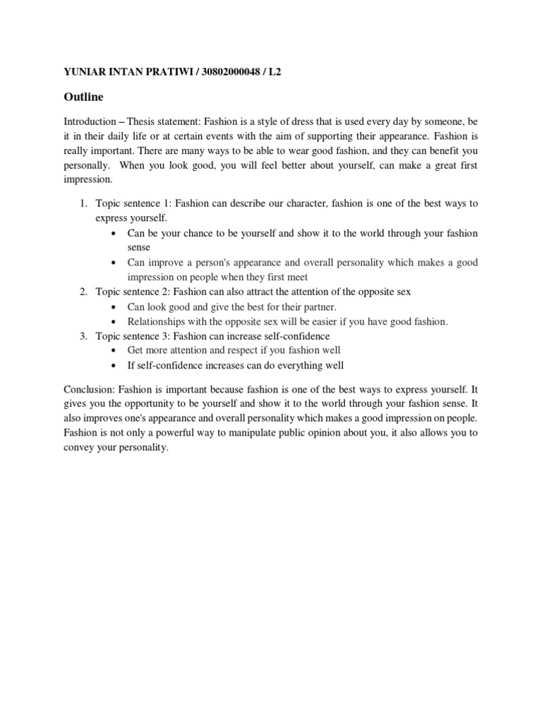 Argumentative Essay Fashion | PDF | Fashion | Clothing