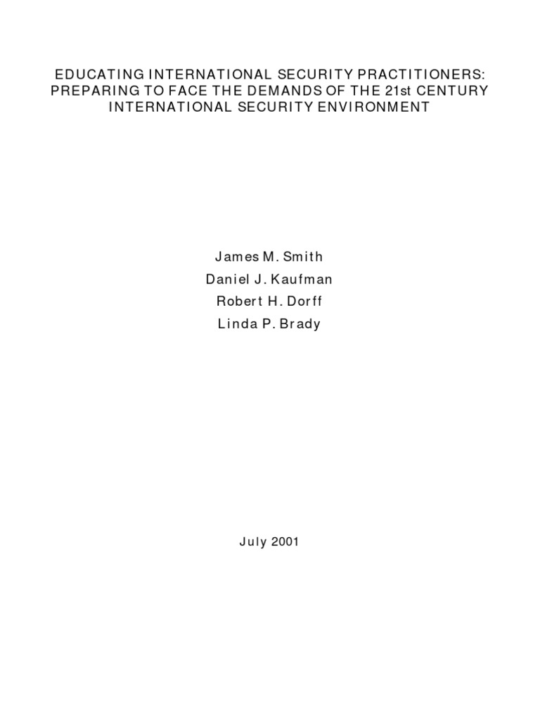 Educating International Security Practitioners Preparing To Face The ...
