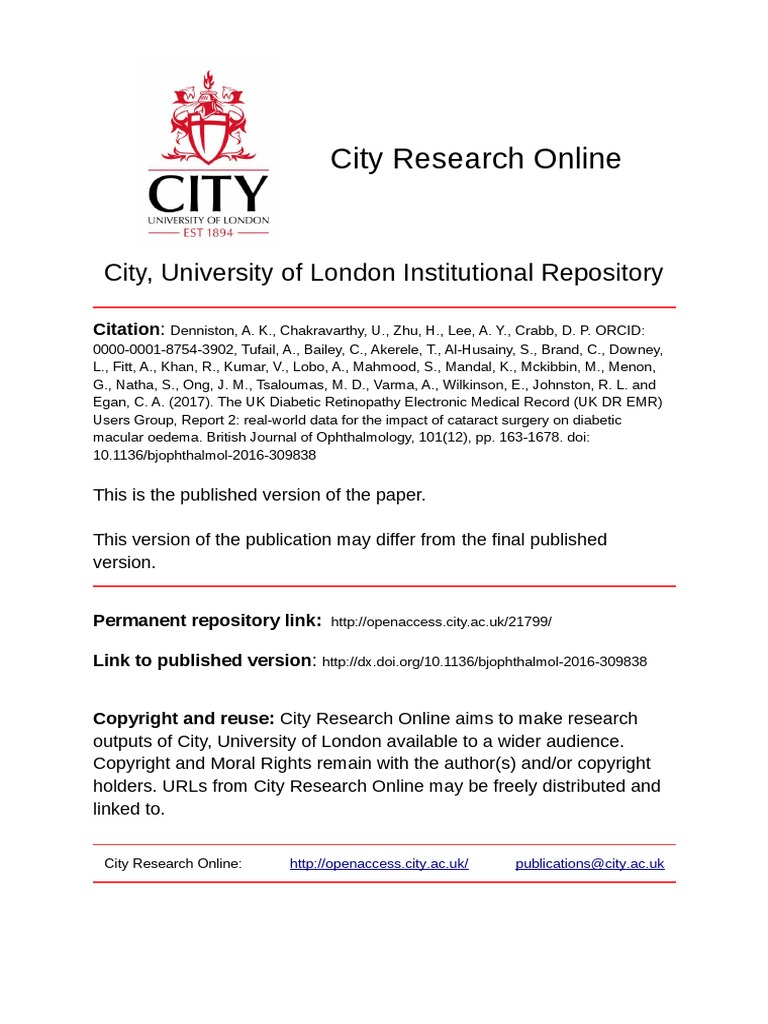 Denniston Crabb BJO 2017 | PDF | Cataract | Electronic Health Record