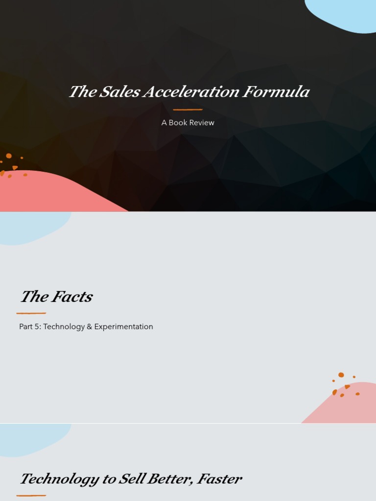 The Sales Acceleration Formula - Part V - Reading Note - Kor | PDF ...