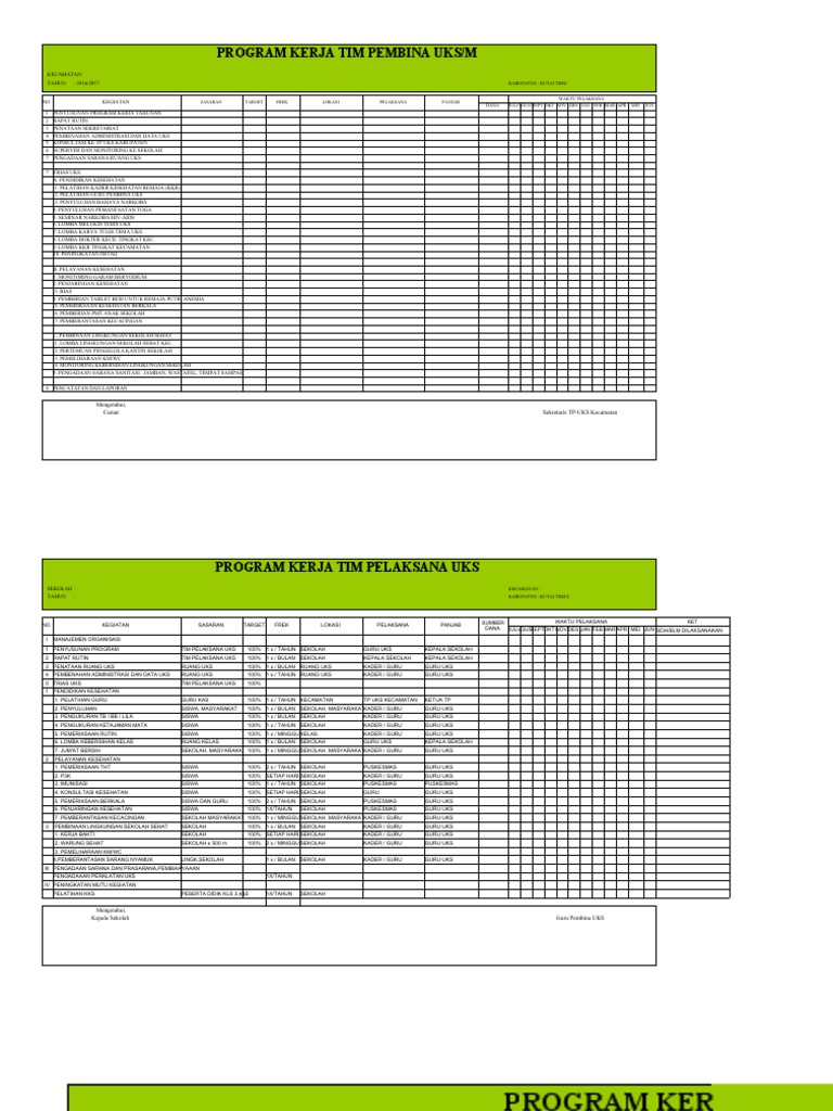 Program Kerja Uks | PDF | Karier & Perkembangan | Kesehatan Holistik