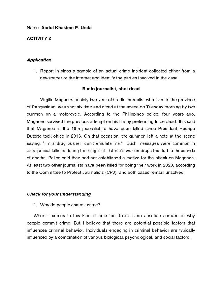 Activity 2: Application | PDF | Self-Improvement