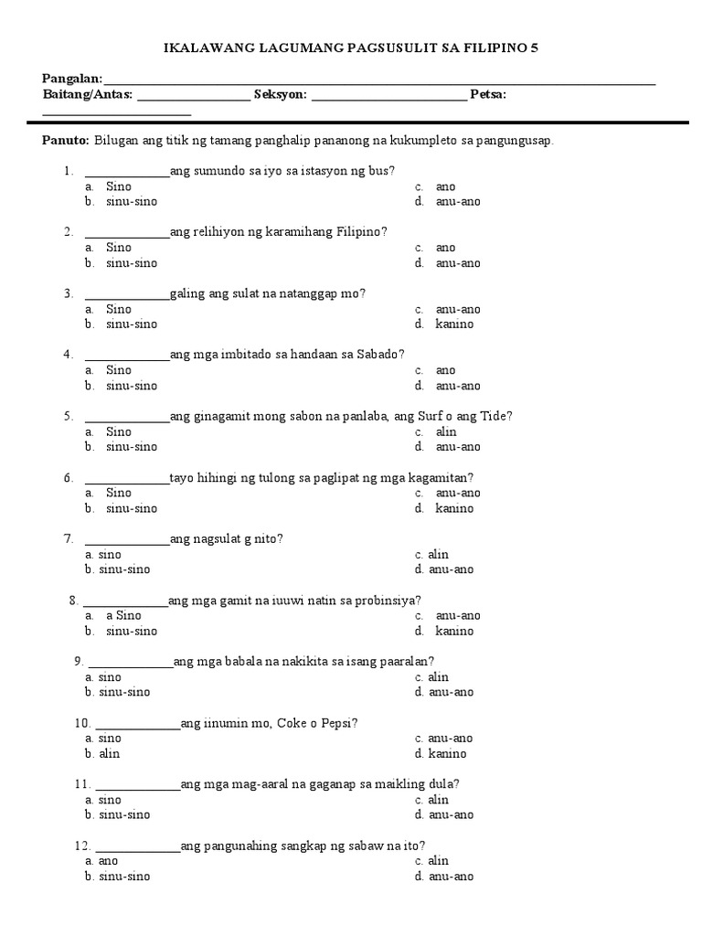 Filipino 5 | PDF