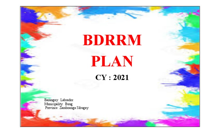 BDRRM Plan: Barangay: Labrador Municipality: Buug Province: Zamboanga ...